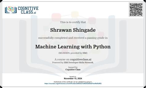 Shrawan Shingade On Linkedin Machinelearning Python Datascience Ibmcertificate