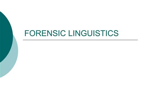 Forensic Linguistics Ppt