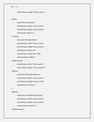 Basics And Different Xml Files Used In Android PDF