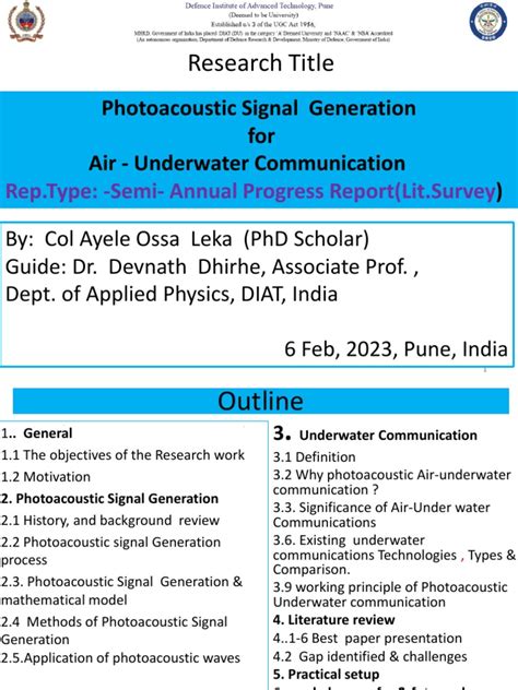 Photoacoustic Signal Generation For Underwater Communication By Ayele Ossa Leka Pdf