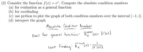 Solved 2 Consider The Function Fxex Compute The