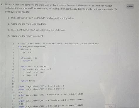 solved 5 fill in the blanks to complete the function which
