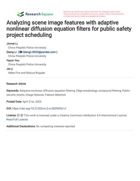 Pdf Analyzing Scene Image Features With Adaptive Nonlinear Diffusion Equation Filters For