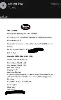 Geek Squad Scam Email 2023 Scam Beware