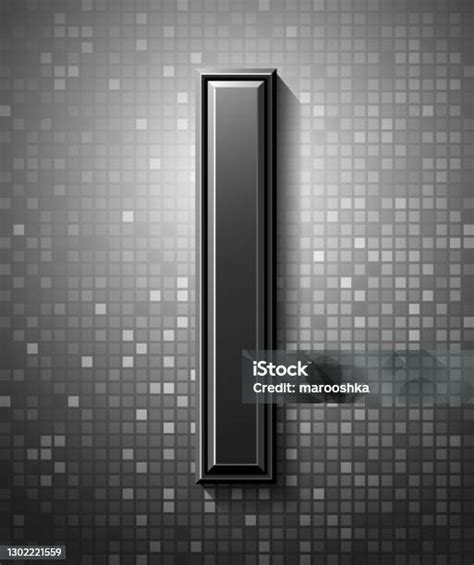 플레어 트렌디 한 응축 알파벳 산 세리프 픽셀 배경에 현대 Beveled 문자 I 모자이크 벡터 일러스트 10eps와 3d 어두운 글꼴 3차원 형태에 대한 스톡 벡터 아트