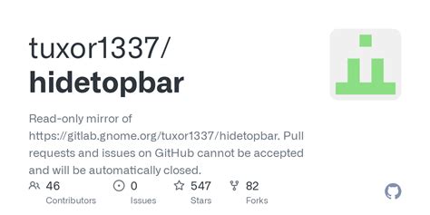 GitHub Tuxor Hidetopbar Read Only Mirror Of Https Gitlab Gnome Org Tuxor Hidetopbar