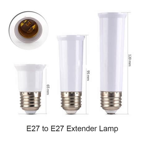 E27 To E27 Extender Lamp 65mm 95mm 120mm Holder Base Bulb Extension Socket Adapter Led Light