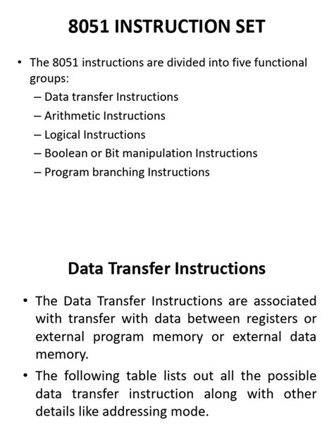 8051 Instruction Set1 Pdf