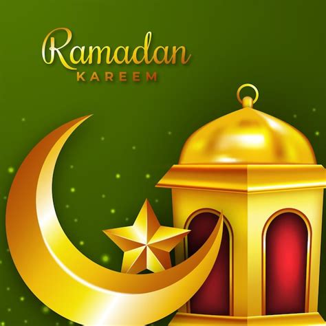 라마단 카림 이슬람 인사말 카드 배경 프리미엄 벡터