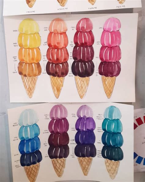 Hhm8195tw Pinterest Pin 색상환 색상환 아이스크림색상환 색단계 아동수채화 아동미술교재 미술교습소 미술교습소 •