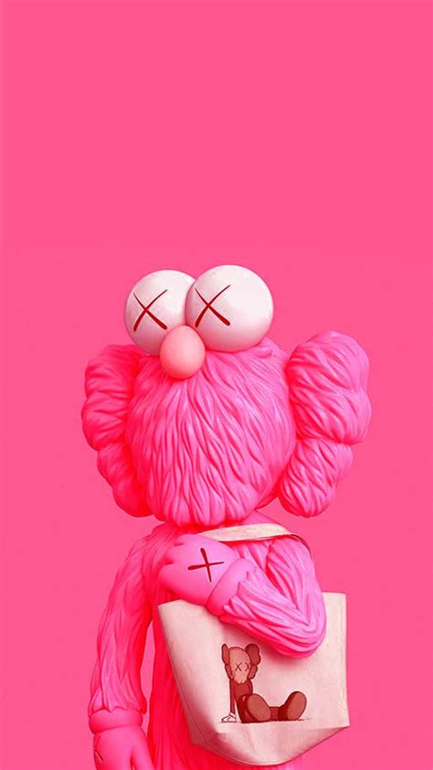 Download Pink Kaws Inspired Character Art Wallpaper