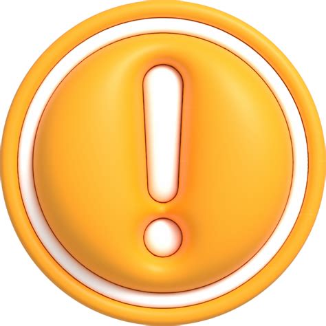 3d Cute Warning Sign With Exclamation Mark Icon Alert Notification