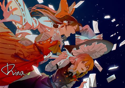 Hakurei Reimu And Kirisame Marisa Touhou Drawn By Aihara Rina Danbooru