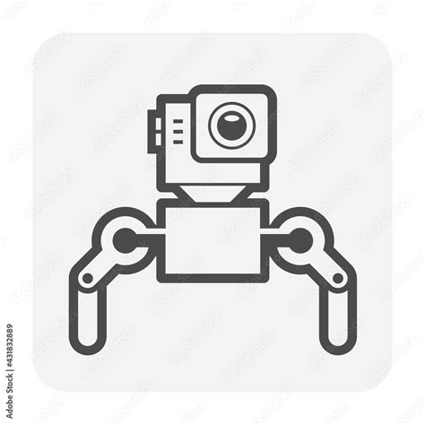 Spider Robot Or Robotic Full Body Vector Icon Design At Front View