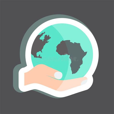 Sticker Holding Globe Suitable For Hand Actions Symbol Simple Design Editable Design Template