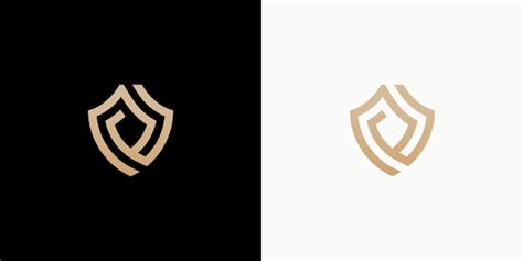 Premium Vector Shield Outline Line Art Monoline Logo Vector Icon