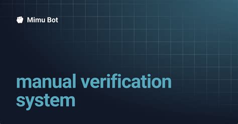 Manual Verification System Mimu Bot