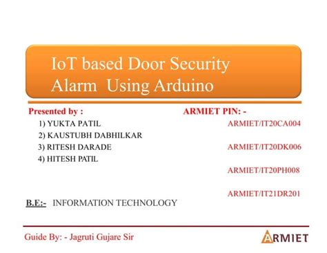 Iot Based Door Security Alarm Using Arduinopptx