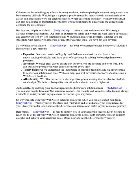 Webassign Calculus Homework Solutions Pdf Essays Thesis