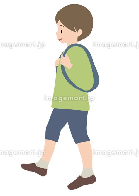 イラスト素材：リュックを背負って歩く男の子 177425624 イメージマート