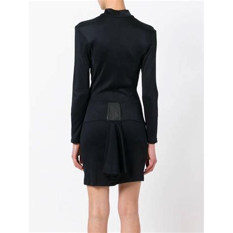 Claude Montana Vintage Black Midi Fitted 90s Long Sleeves Dress For Sale At 1stdibs Claude