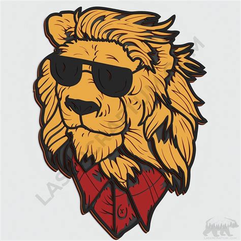 Lion V2 Layered Design For Cutting Lasercraftum