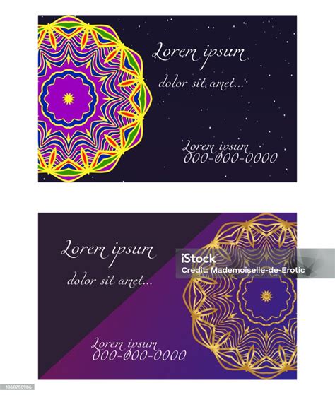 만다라 패턴 요가 카드 템플릿 비즈니스 카드 피트 니스 센터 명상 클래스에 대 한 벡터 일러스트입니다 0명에 대한 스톡 벡터 아트 및 기타 이미지 Istock