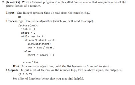 Solved 2 5 Marks Write A Scheme Program In A File Called