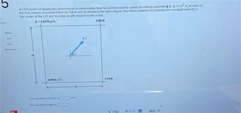 A CFD Model Of Steady Two Dimensional Incompressible Chegg