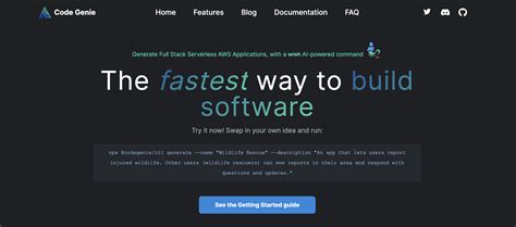 Serverless Express が Code Genie（codegenieserverless Express）に移管されていまし