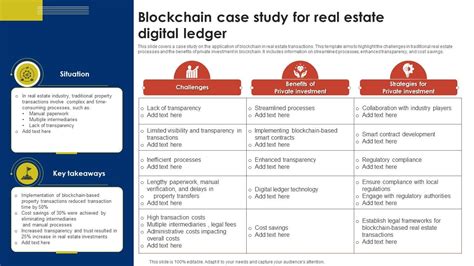Blockchain Case Study For Real Estate Digital Ledger Ppt Powerpoint