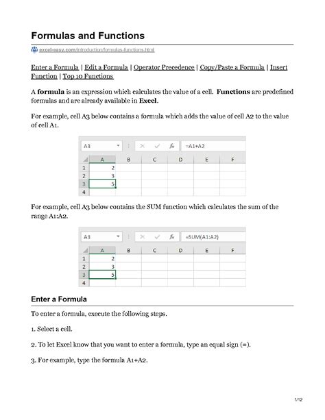 SOLUTION Excel Easy Formulas And Functions Studypool