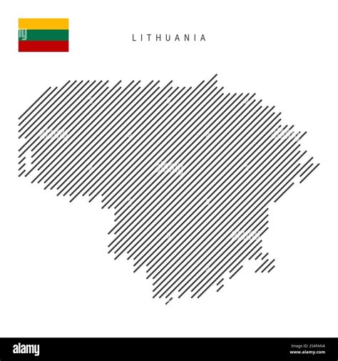Lithuania Map From Pattern Of Black Slanted Parallel Lines Lithuanian Map With Gray Diagonal