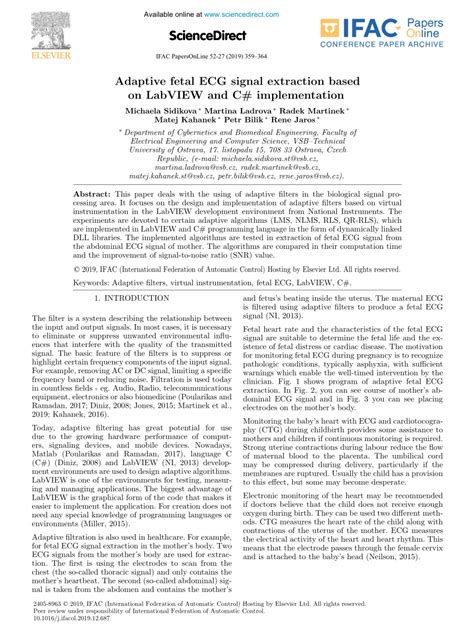 Pdf Adaptive Fetal Ecg Signal Extraction Based On Labview And C Implementation