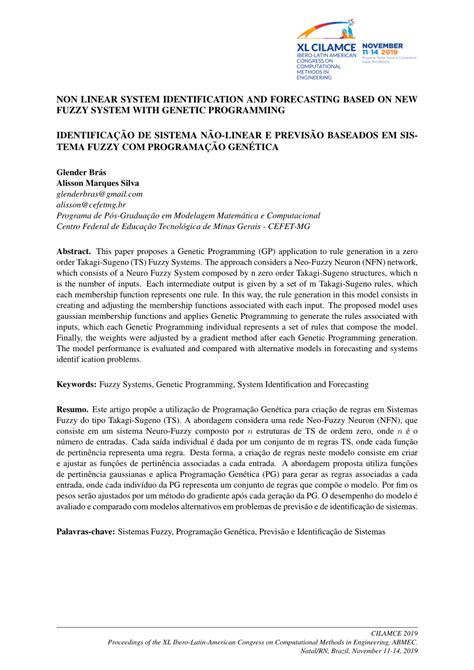 Pdf Non Linear System Identification And Forecasting Based On New Fuzzy System With Genetic