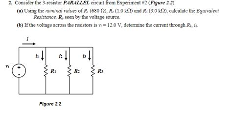 Solved Consider The Resistor PARALLEL Circuit From Chegg
