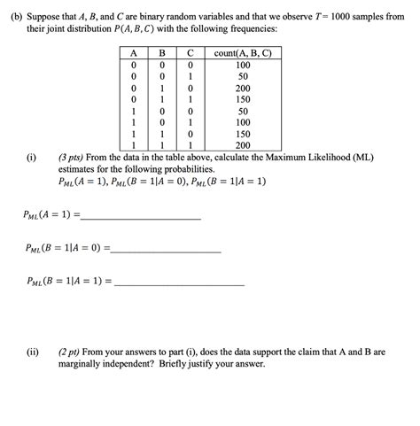 Solved B Suppose That A B And C Are Binary Random