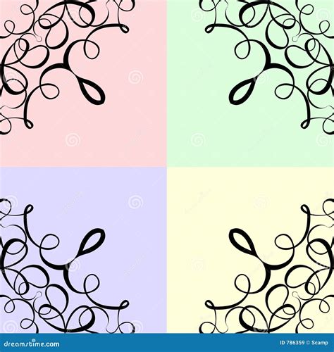 Colorful Scroll Frame Background Stock Illustration Illustration Of