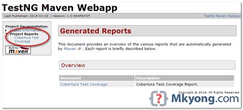 Maven Cobertura Code Coverage Example