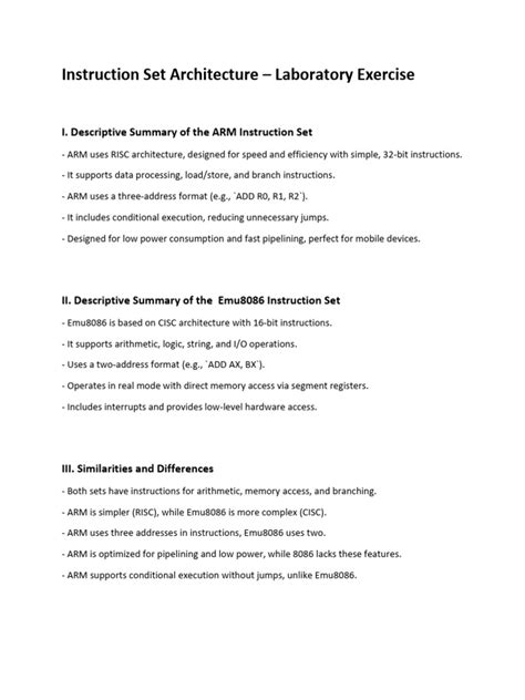 Instruction Set Architecture Laboratory Exercise Pdf