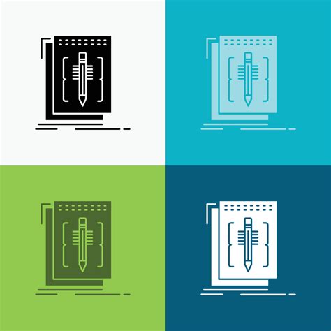 Code Edit Editor Language Program Icon Over Various Background Glyph Style Design Designed