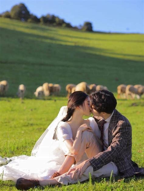 Download Korean Couple Kissing On The Pasture Wallpaper Wallpapers Com