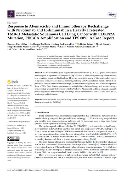 Pdf Response To Abemaciclib And Immunotherapy Rechallenge With Nivolumab And Ipilimumab In A