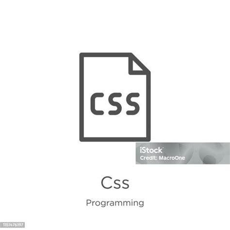Programlama Koleksiyonundan Css Simge Vektör İnce Çizgi Css Anahat