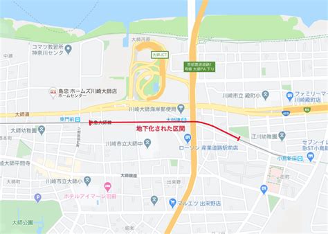 京急大師線地上旧線跡