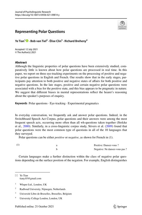 Pdf Representing Polar Questions