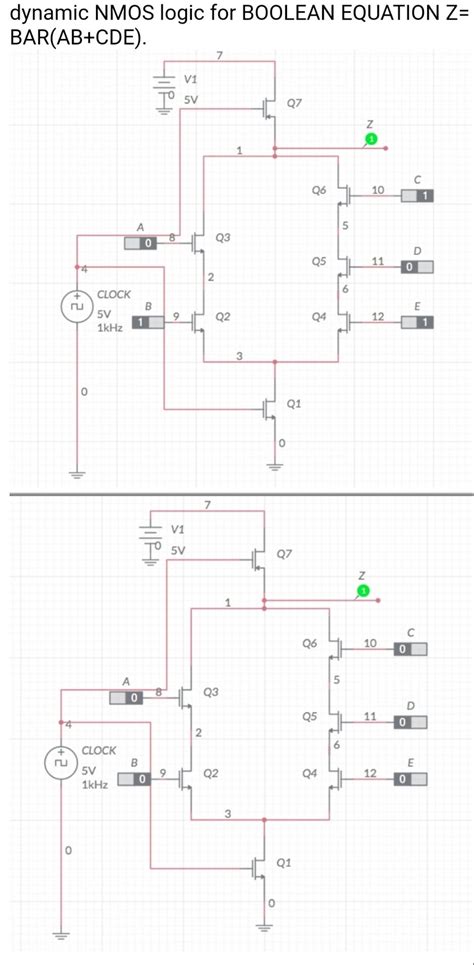 Solved Dynamic Nmos Logic For Boolean Equation Z