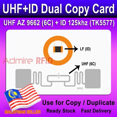 UHF ID Dual Frequency Copy Card Mhz Khz Duplicate Writable Clone Alien AZ C