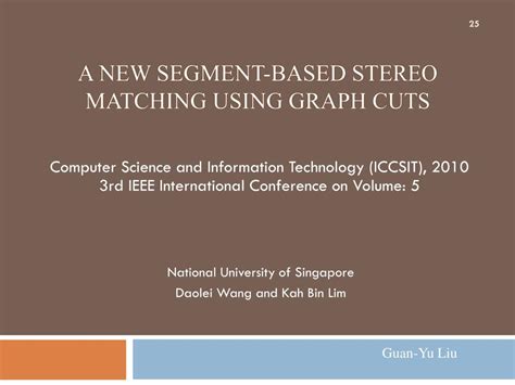 Ppt Segment Based Stereo Matching Using Graph Cuts Powerpoint