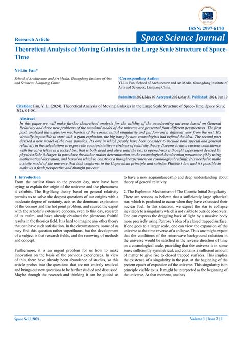 Pdf Theoretical Analysis Of Moving Galaxies In The Large Scale Structure Of Spacetime